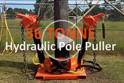 Pole puller, hydraulic, 56T, 660mm max dia pole, cam action head ...
