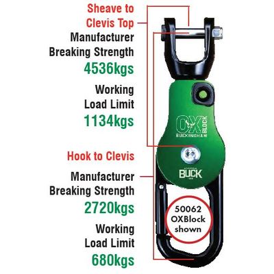 Hauling Line Block, WLL1134kg,OX Block (Clevis), Buckingham