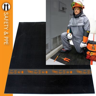 Mat, Rubber, HV, Class 4, 36kV Black, 1m x 10m x 5.2mm, meets AS/NZS ...