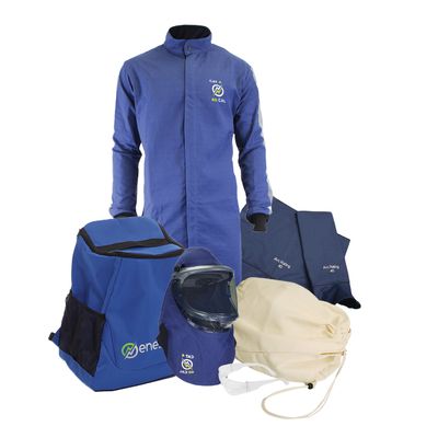 Arc flash kit, XLarge, 40cal, 50" Lab-Coat, Leggings, lift front hood ...
